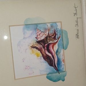 Art | Framed Signed Art Sea Shells Watercolor | Poshmark
